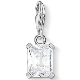 Thomas Sabo Charm-Einhänger »Weißer Stein, 1849-051-14« mit Zirkonia (synth.) silberfarben-weiß + weiß Funkelnder Charm-Anhänger mit weißem Steinmotiv