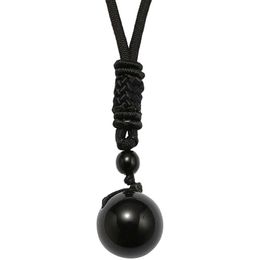 Firetti Kette mit Anhänger »Schmuck Geschenk Halsschmuck Halskette Kugel« Made in Germany - mit Obsidian schwarz-schwarz Zeitloser Anhänger