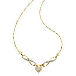 Firetti Collier »Schmuck Geschenk Halsschmuck Halskette Ankerkette Infinity+Schleife« mit Diamant gelbgoldfarben-silberfarben Halsschmuck, ein...