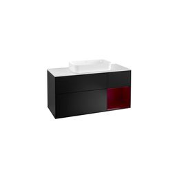 Villeroy & Boch V&B Waschtischunterschrank Wandbeleuchtung Finion 120cm, Pl wh. m, Reg re Peo, bla m Lac ; Villeroy & Boch (G301HBPD)