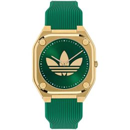adidas originals Quarzuhr »CITY TECH THIN« Armbanduhr, Herrenuhr, Damenuhr, Silikonarmband, wasserabweisend bis 5 bar grün Sportliche Armbanduhr...