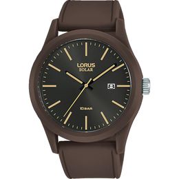 Lorus Solaruhr Armbanduhr, Herrenuhr, Damenuhr, Datum, bis 10 bar wasserdicht dunkelbraun Schicke Solararmbanduhr f&uuml;r Sie & Ihn