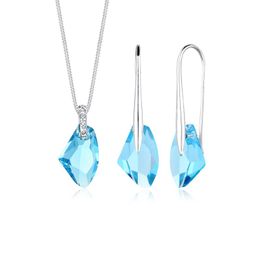 Elli Schmuckset &raquo;Hellblau 925 Sterling Silber, mit Kristallen von Swarovski &laquo; () Silber + hellblau onesize Schmuckset f&uuml;r Damen mit Swarovski ...
