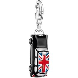 Thomas Sabo Charm-Einhänger »LONDON Taxi mit Union Jack, 2169-041-7« mit Zirkonia (synth.) silberfarben-schwarz-blau-rot-weiß + weiß Charm-Anhänger...