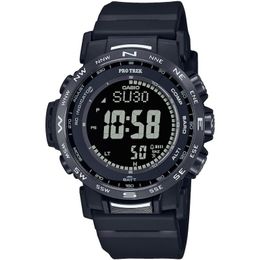Casio PRO TREK Funkchronograph Quarzuhr, Armbanduhr, Herrenuhr, Funk, Solar, Stoppfunktion, Weltzeit schwarz-schwarz Sportiver Funkchronograph für...