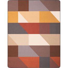 Biederlack Wohndecke »Linear Geometric« mit modernem Karo, mit Zierstich bunt Obermaterial: 58% Baumwolle, 35% Polyacryl, 7% Polyester B/L: 150 cm...
