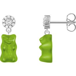 Thomas Sabo Paar Ohrstecker »x HARIBO: Ohrstecker mit Goldbär« mit Kristallglas, Zirkonia (synth.) silberfarben-grün-kristallweiß +...