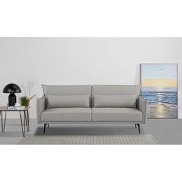 Inosign Schlafsofa »TULARE, 204 cm, klappbarer 3-Sitzer mit verstellbarer Rückenlehne, « Schlaffunktion, Velvet-Samtvelours u. Webstoff grau
