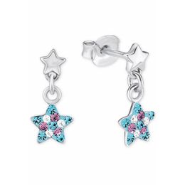 Prinzessin Lillifee Paar Ohrstecker »Stern, 2013176« mit Kristallstein blau-rosa-Silber-925-weiß + blau-rosa-weiß Verspielter Kinderschmuck