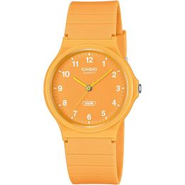 CASIO TIMELESS COLLECTION Quarzuhr Armbanduhr, Damenuhr, Herrenuhr, Jugendliche, Resinarmband orange-orange Zeitlose Armbanduhr