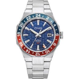 Citizen Automatikuhr »Series 8 GMT« Armbanduhr, Herrenuhr, Saphirglas, bis 10bar wasserdicht, Edelstahlarmband silberfarben-blau Imposante...