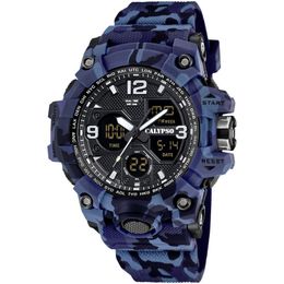 Calypso Watches Chronograph »X-Trem« Quarzuhr, Armbanduhr, Herrenuhr, analog, digital, Tag, Monat blau, schwarz Markanter Herrenchronograph