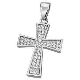Firetti Kettenanhänger »Schmuck Geschenk Silber 925 Halsschmuck Anhänger Kreuz« () mit Zirkonia (synth.) silberfarben-kristallweiß + kristallweiß...