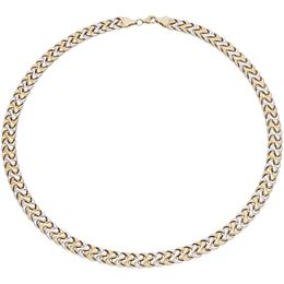 Firetti Collier »Schmuck Geschenk Gold 375 Fantasie Halskette, ca. 8 mm breit« gelbgoldfarben-weißgoldfarben Elegante Fantasiekettengliederung im...
