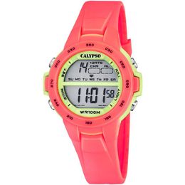Calypso Watches Chronograph »Junior Collection« Kinderuhr, Damenuhr, Quarzuhr, Armbanduhr, Digitaluhr, bis 10 bar wasserd. (neon) orange Cooler...