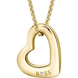 BOSS Kette mit Anhänger »HONEY BOUNDLESS, Herz, 1580721, 1580722« mit Preciosa Crystal gelbgoldfarben-weiß BOSS Schmuck - Damenhalskette