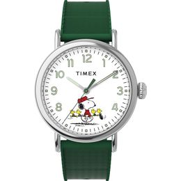 Timex Quarzuhr »PEANUTS WATERBURY STANDARD« Armbanduhr, Herrenuhr, Damenuhr, Kunststoffarmband, Leuchtzeiger grün Zauberhafte Armbanduhr für Sie & Ihn