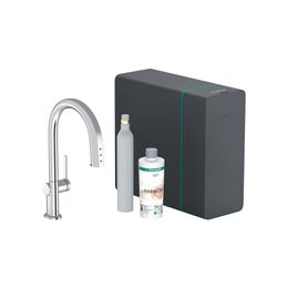 Hansgrohe Sp&uuml;ltisch-Einhebelmischer Aqittura M91 SodaSys 210, Ausz.-Ausl., Start Set, chr (76806000)