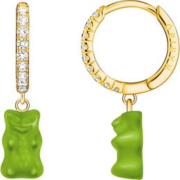 Thomas Sabo Single-Creole »x HARIBO Schmuck: Einzel-Creole mit Goldbär« mit Kristallglas, Zirkonia (synth.) gelbgoldfarben-grün-kristallweiß +...