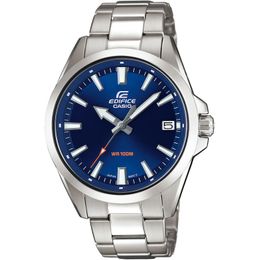 CASIO EDIFICE Quarzuhr Armbanduhr, Herrenuhr, bis 10 bar wasserdicht, Datum, Edelstahlarmband dunkelblau-silberfarben Elegante Herrenarmbanduhr