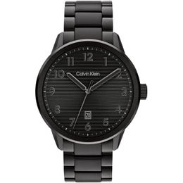Calvin Klein Quarzuhr &raquo;Minimalistic Pilot&laquo; Armbanduhr, Herrenuhr, Edelstahlarmband, analog, Tag schwarz Zeitlose Herrenarmbanduhr