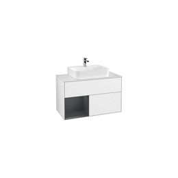 Villeroy & Boch V&B Waschtischunterschrank Finion 100, Pl b m, Rg l md b m La, glo wh. Lac ; Villeroy & Boch (F111HGGF)