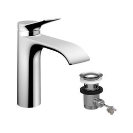 Hansgrohe Waschtisch-Einhebelmischer 110 Vivenis CoolSt mit Zugstangen-Ablaufgarnitur, chrom (75023000)