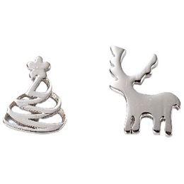 Firetti Paar Ohrstecker »Schmuck Geschenk Silber 925 Ohrschmuck Ohrringe Rentier Christbaum« Made in Germany silberfarben 10 mm Weihnachts Ohrstecker
