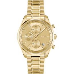 BOSS Multifunktionsuhr &raquo;GRAND TOUR LADIES&laquo; Quarzuhr, Armbanduhr, Damenuhr, Edelstahlarmband goldfarben-goldfarben Geschmackvolle Multifunktionsuhr...