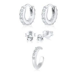 Elli Ohrring-Set »3er Set 925 Silber, mit Kristallen von Swarovski « Silber onesize Elegante Ohrringe aus 925er Sterling Silber
