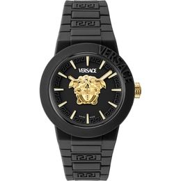 Versace Quarzuhr »V-POP GENTS« Armbanduhr, Herrenuhr, Swiss Made, Silikonarmband, analog, Saphirglas schwarz 0 Imposante Armbanduhr für Herren