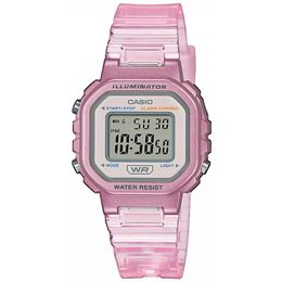 CASIO TIMELESS COLLECTION Chronograph Quarzuhr, Armbanduhr, Digitaluhr, Geschenkidee, Geburtstag, Schulanfang rosa (transparent) Sportiver...