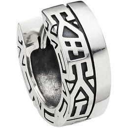 Bruno Banani Single-Creole »Schmuck Geschenk Single Creole 925 Silber strukturiert geschwärzt« silberfarben 13,5 mm Modische Single-Klappcreole mit...