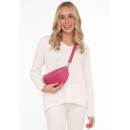 Zwillingsherz Umhängetasche »Crossbody Bag Leder« Umhängetasche mit Reißverschluss Pink