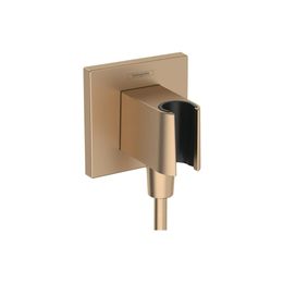 Hansgrohe Wandanschluss Fixfit E eckig, mit Brausehalter, brushed bronze (26889140)