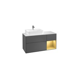 Villeroy & Boch V&B Waschtischunterschrank Finion 120cm, Pl w m, Reg re gol m, Anthrac. m ; Villeroy & Boch (F151HFGK)