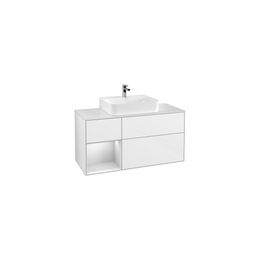 Villeroy & Boch V&B Waschtischunterschrank Finion 120cm, Pl w m, Rg l w m Lac, glo wh. Lac ; Villeroy & Boch (F161MTGF)