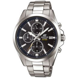 CASIO EDIFICE Chronograph Quarzuhr, Armbanduhr, Herrenuhr, Edelstahlarmband, bis 10bar wasserdicht schwarz-edelstahlfarben Zeitlos schöner...