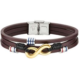 Bruno Banani Lederarmband »Schmuck Geschenk Armband Infinity-Unendlichkeit, B4094B/20/00/1-21« edelstahlfarben-gelbgoldfarben-braun-rot-blau-weiß...