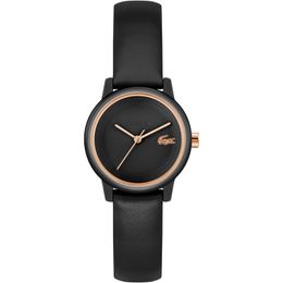 Lacoste Quarzuhr »12.12 SWIFT« Armbanduhr, Damenuhr, Lederarmband, analog schwarz 0 Schnörkellose Damenarmbanduhr