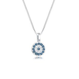 Elli Collierkettchen »Evil Eye Basic 925 Silber, mit Kristallen von Swarovski « Silber 40 Wunderschöne Halskette mit farbigen Touch für Damen