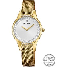 Festina Quarzuhr »Mademoiselle« Armbanduhr, Damenuhr, Edelstahlarmband, Ø 30 mm goldfarben-silberfarben Modische Armbanduhr für Damen