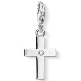 Thomas Sabo Charm-Einhänger »Kreuz, 0366-051-14« mit Zirkonia (synth.) silberfarben-weiß + weiß Klassischer Kreuz-Charm