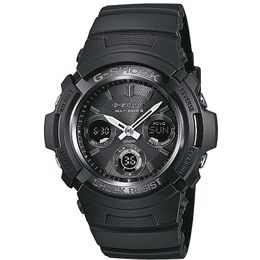 Casio G-SHOCK Funkchronograph Solaruhr, Armbanduhr, Herrenuhr, digital bis 20 bar wasserd.Resinarmband grau-schwarz Markanter Herrenfunkchronograph