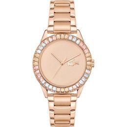 Lacoste Quarzuhr »LADYCROC« Armbanduhr, Damenuhr, Edelstahlarmband, analog, Glaskristalle roségoldfarben Verführerische Damenarmbanduhr