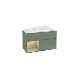 Villeroy & Boch V&B Waschtischunterschrank Wandbeleuchtung Finion 100, Pl wh. m, Reg li Oa ven, Oli. m Lac ; Villeroy & Boch (G241PCGM)