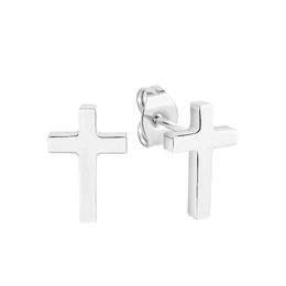 Firetti Paar Ohrstecker »Schmuck Geschenk Ohrschmuck Kreuz« edelstahlfarben Zeitlos schöne Ohrringe mit Kreuz-Motiv