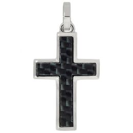 Firetti Kettenanhänger »Schmuck Geschenk Halsschmuck Anhänger für Halskette Kreuz« () Made in Germany edelstahlfarben-schwarz Stylischer...