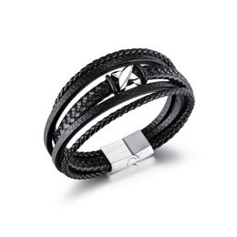 Firetti Armband »Schmuck Geschenk Armschmuck Armkette Kreuz« edelstahlfarben-schwarz 21 cm Armband in schlichtem, modernen Stil