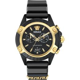 Versace Chronograph »ICON ACTIVE« Quarzuhr, Armbanduhr, Damenuhr, Herrenuhr, Swiss Made, Polyurethanband schwarz 0 Eindrucksvoller Chronograph für...